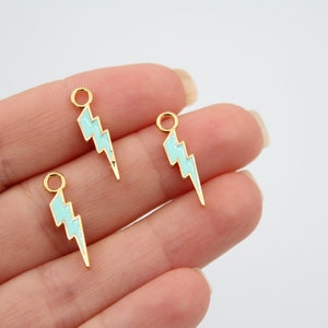5X20MM 24K Shiny Gold Plated Lightning Charms, Lightning Charm ...