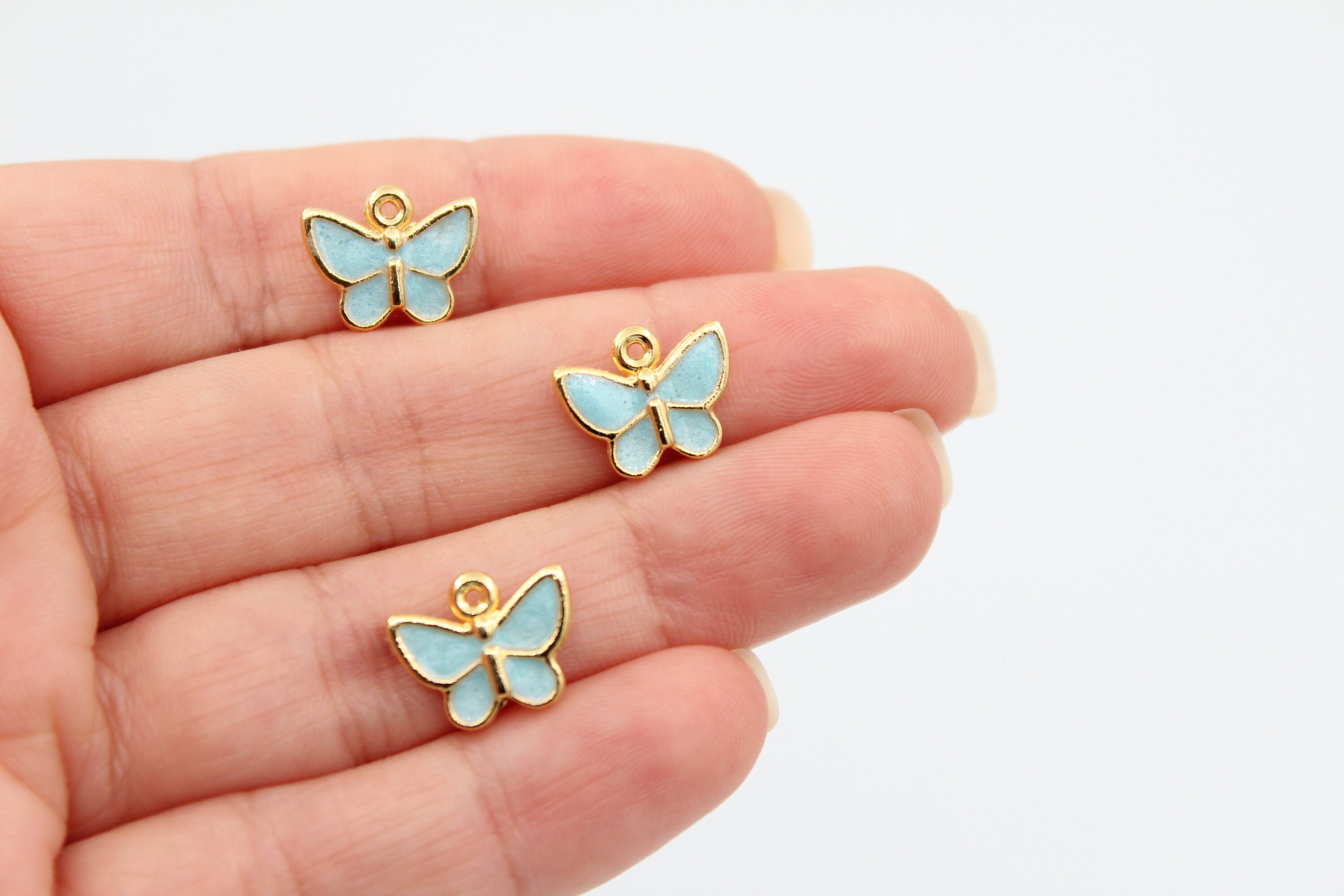 10X12MM 24K Shiny Gold Plated Butterfly Pendants, Little Butterfly ...