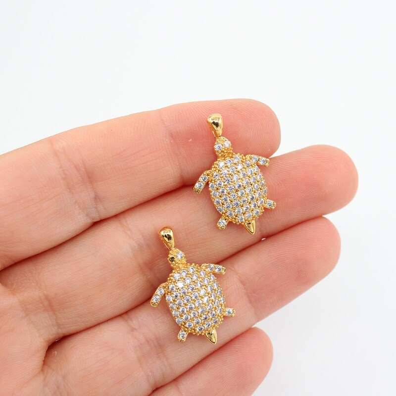 Zircon Turtle Pendant - Etsy