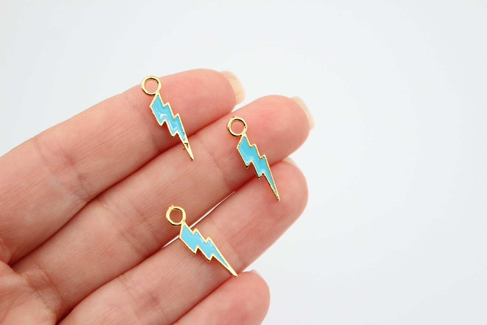 5X20MM 24K Shiny Gold Plated Lightning Charms, Lightning Charm ...