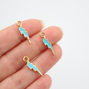 5X20MM 24K Shiny Gold Plated Lightning Charms, Lightning Charm ...