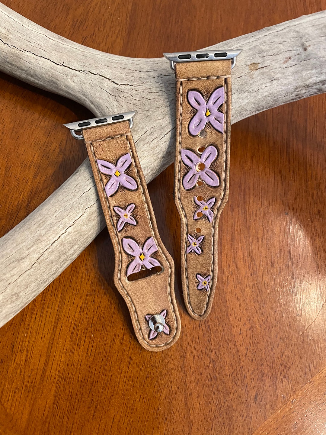 Tooled Leather Smart Watch Band | Apple Watch Boho Handmade | Hand ...