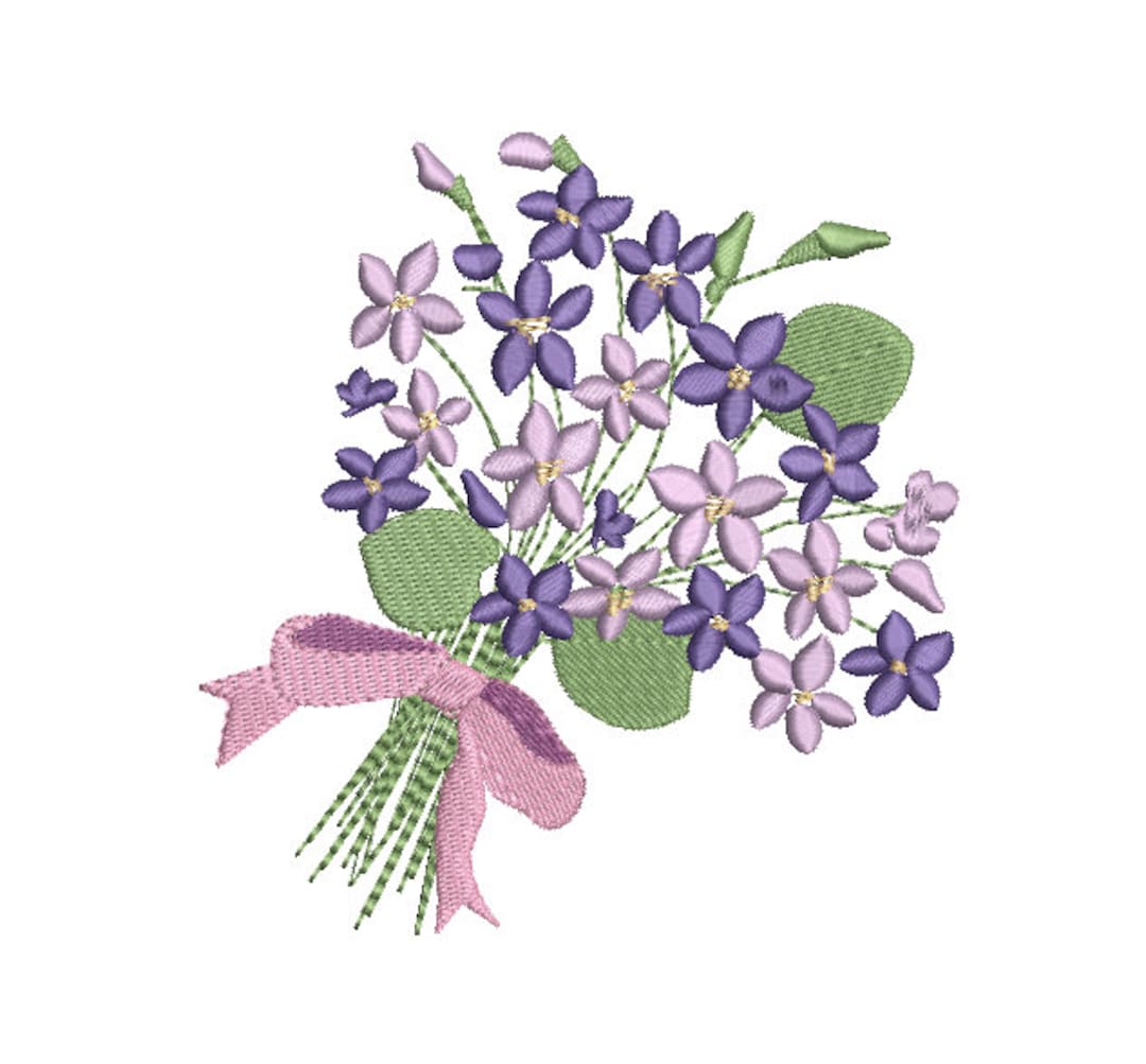 Violet Bunch Vintage Style Machine Embroidery Design in Two Sizes - Etsy