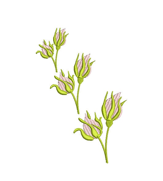 Rosebud Digital Embroidery Design in 3 Sizes - Etsy