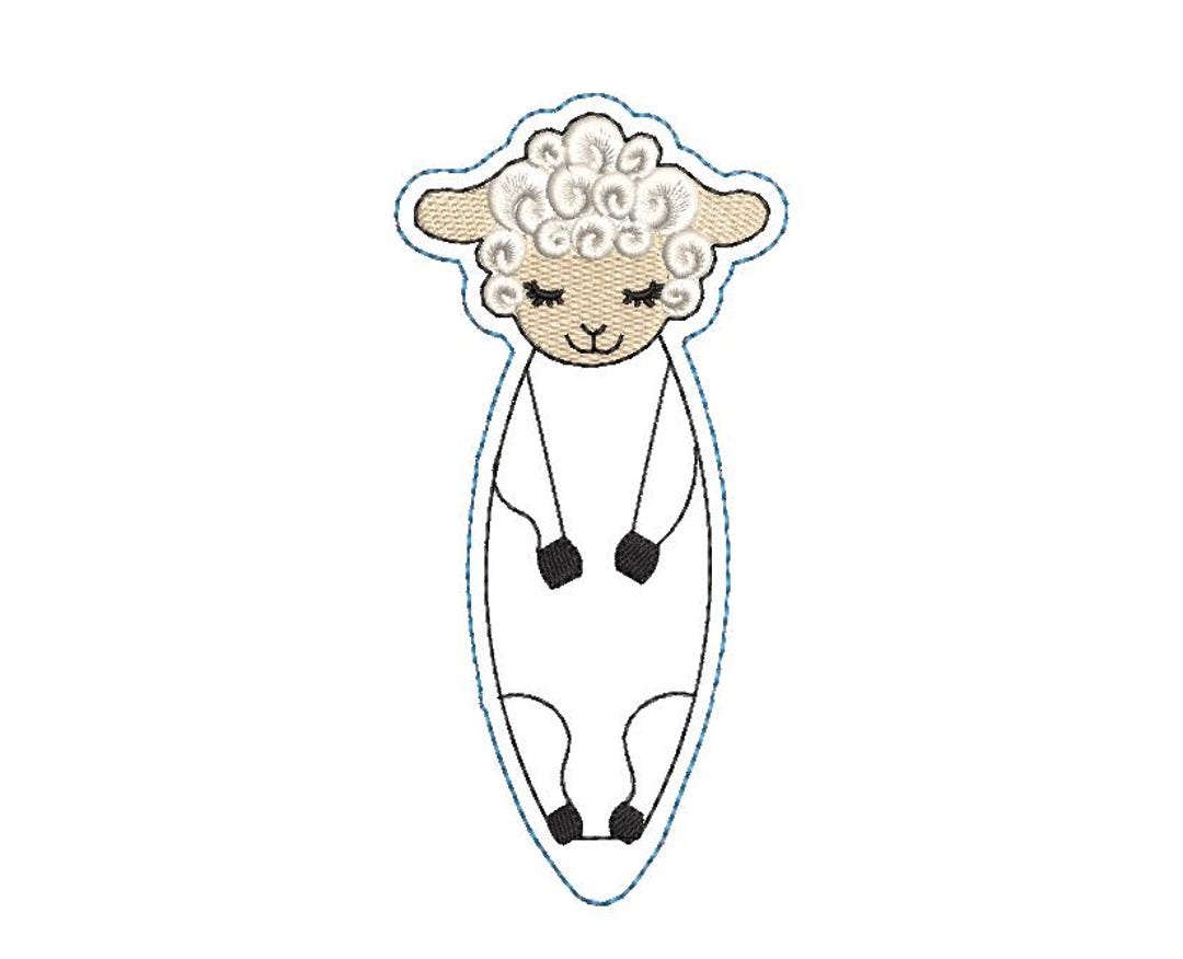 Cute Lamb Bookmark in the Hoop Embroidery and 2 Colour Sorted 7x5 Hoop ...