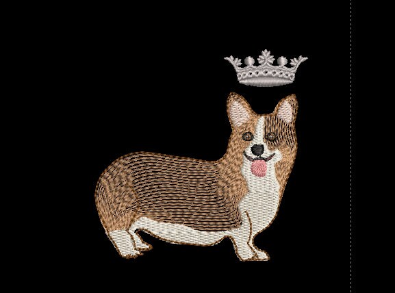 Royal Corgi Machine Embroidery Design - Etsy