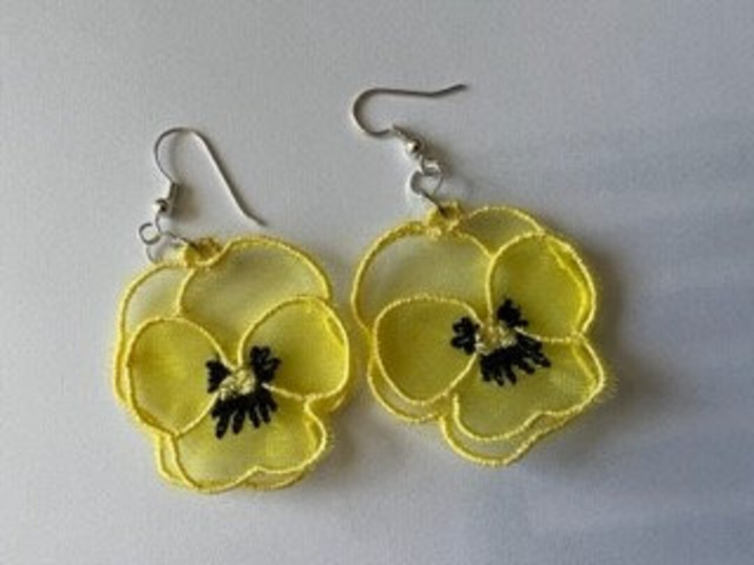 Organza Pansy Embroidery Design - Etsy