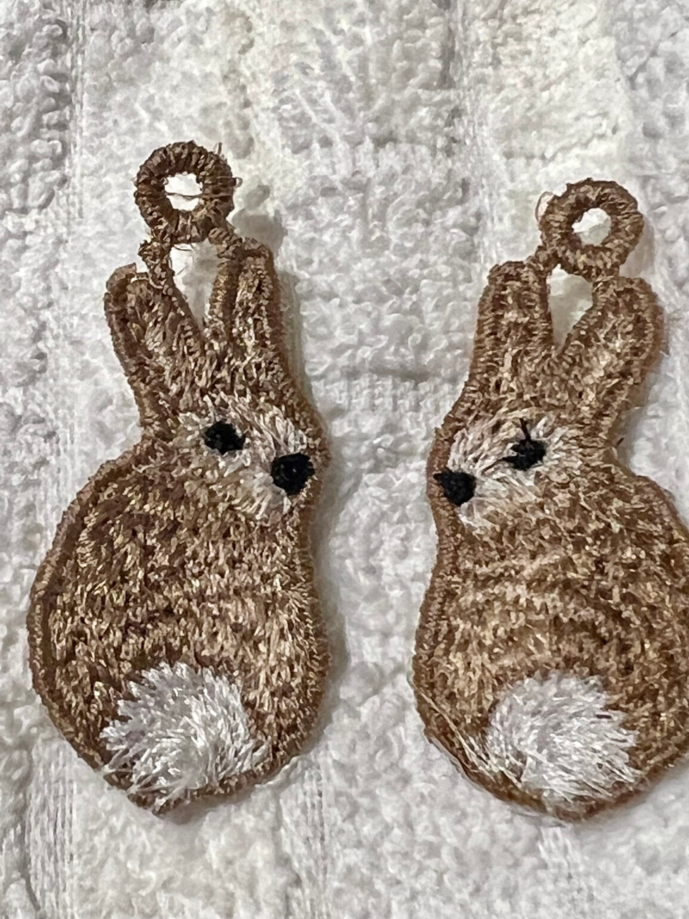 Rabbit Earring Fsl Embroidery Design - Etsy