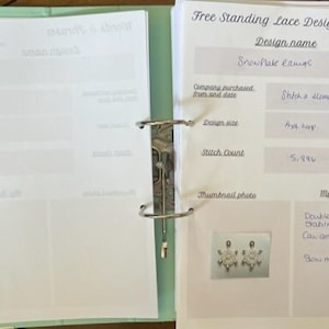 Machine Embroidery Design Organising Info Sheets A4 Page Printable Pdf ...