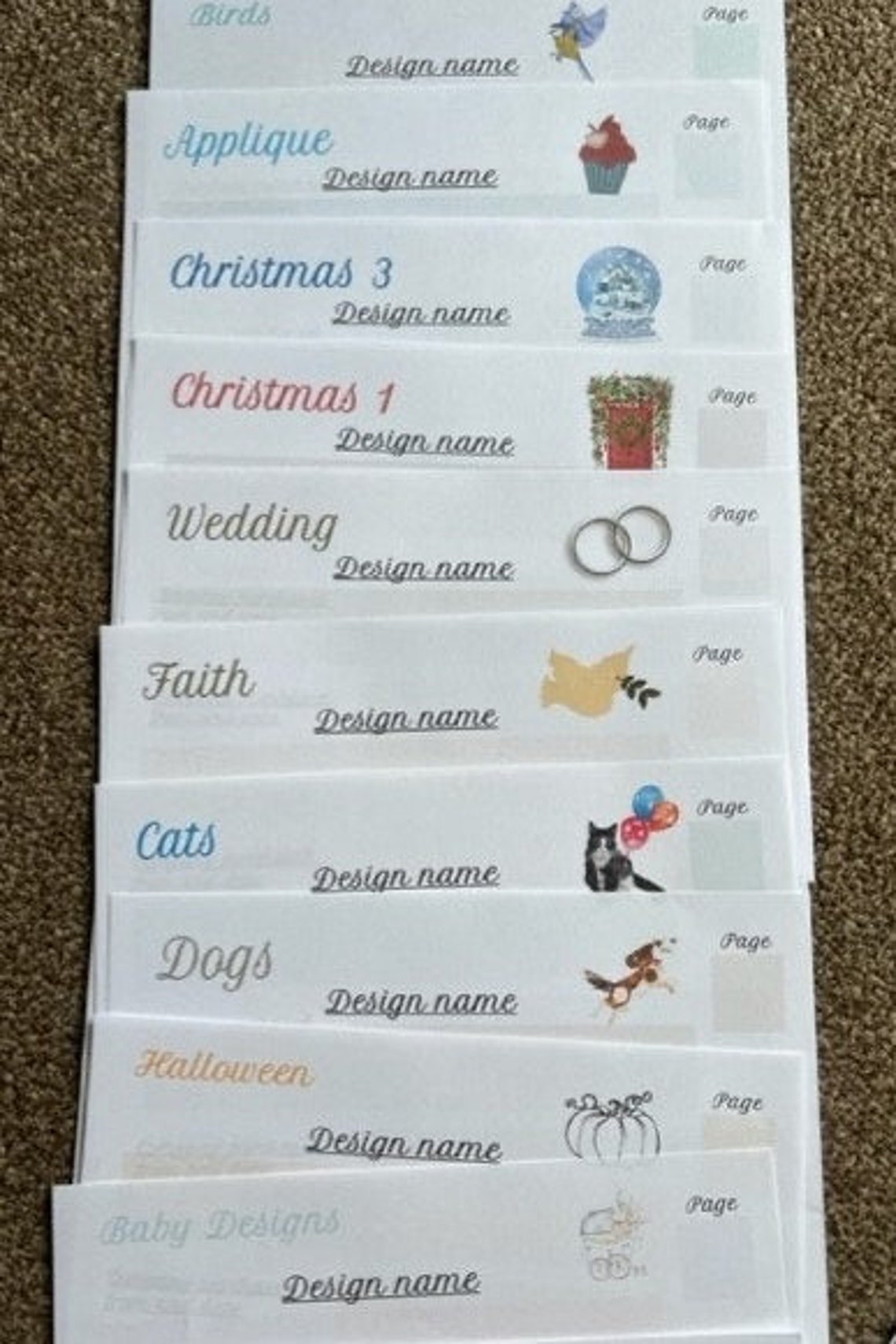 Machine Embroidery Design Organising Info Sheets A4 Page Printable Pdf ...