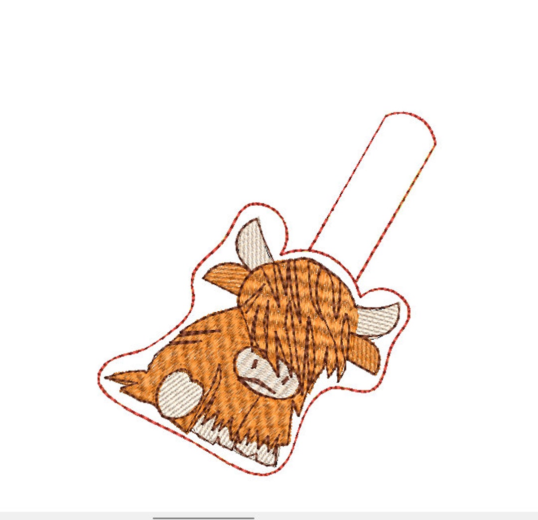 Highland Cow 2 Key Fob Embroidery Design for 4x4 Hoop - Etsy