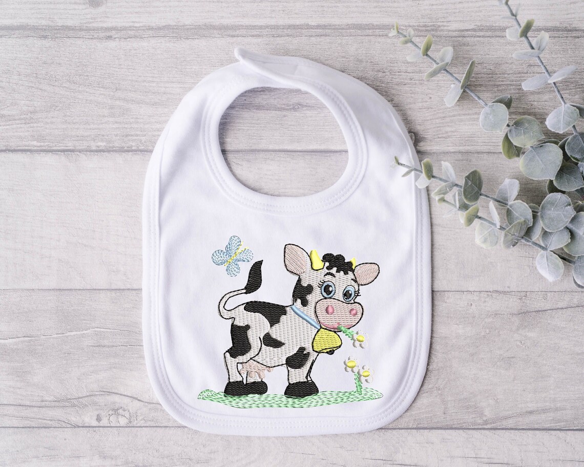 Happy Cow Machine Embroidery Design in Two Sizes - Etsy