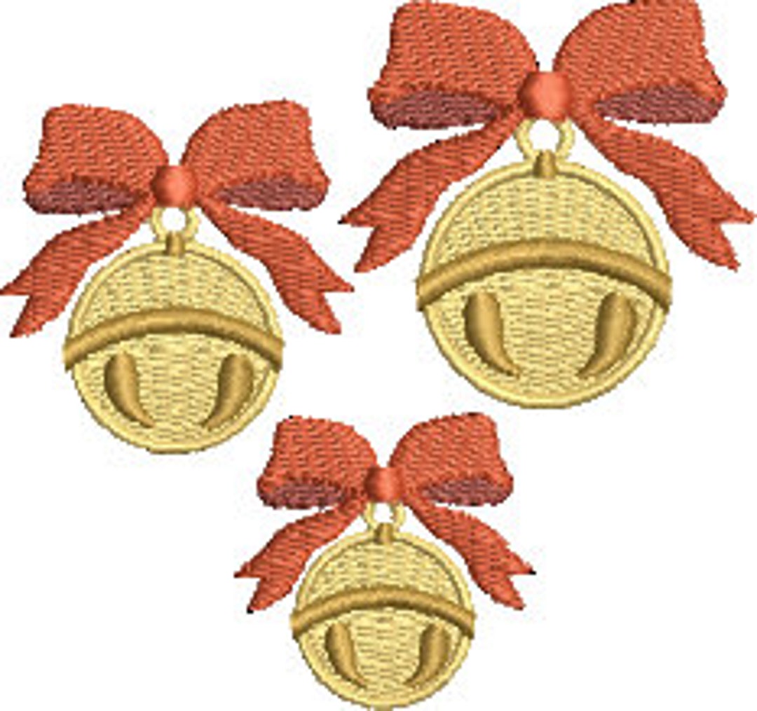 Christmas Bells Embroidery Design in Three Sizes - Etsy