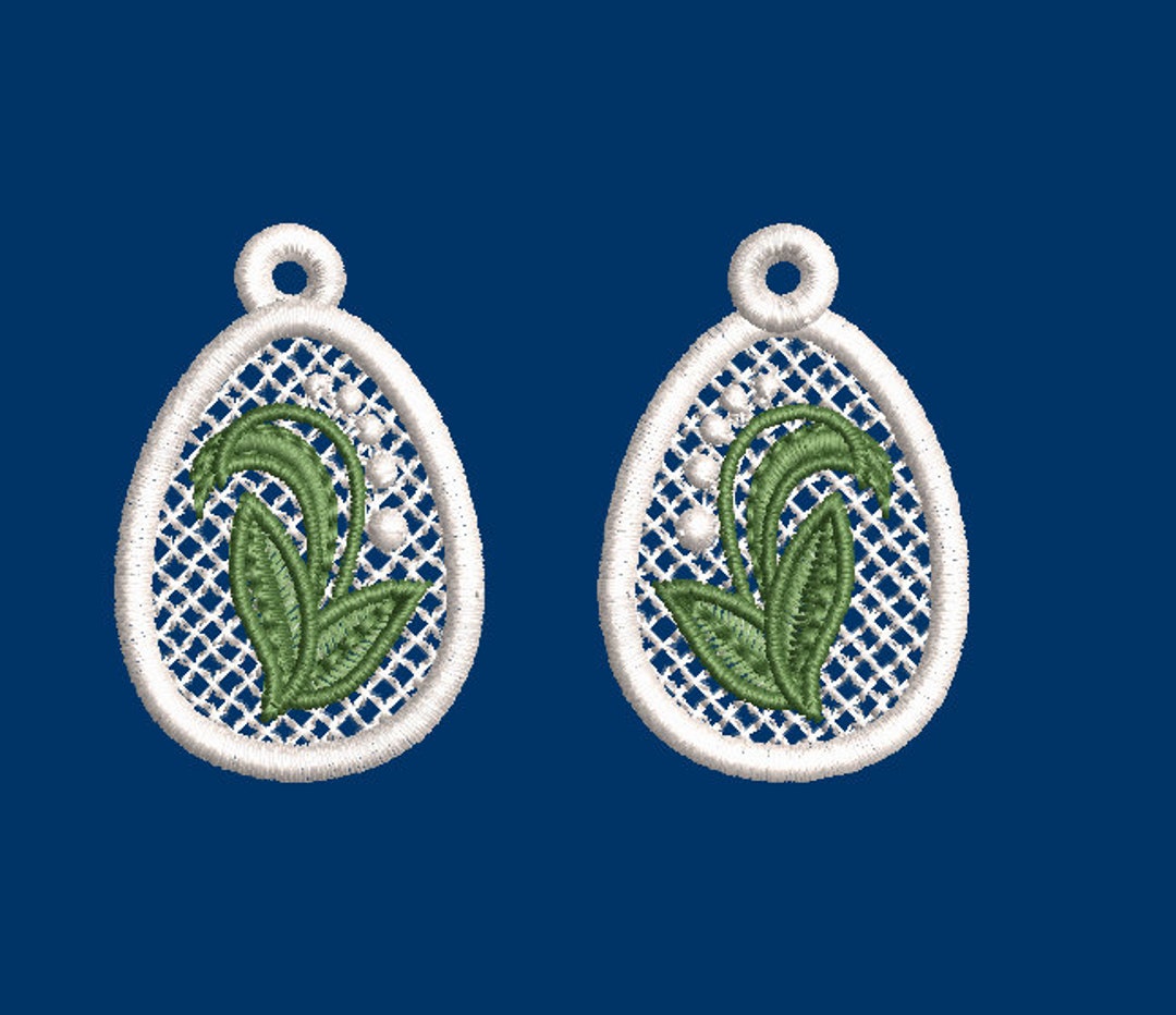 Easter Egg FSL Earring Design With Lily of the Valley - Etsy