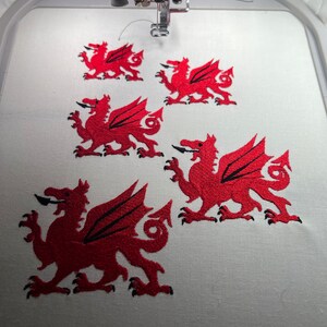 Welsh Dragon Embroidery Design in 5 Sizes All Fit 4x4 Hoop - Etsy