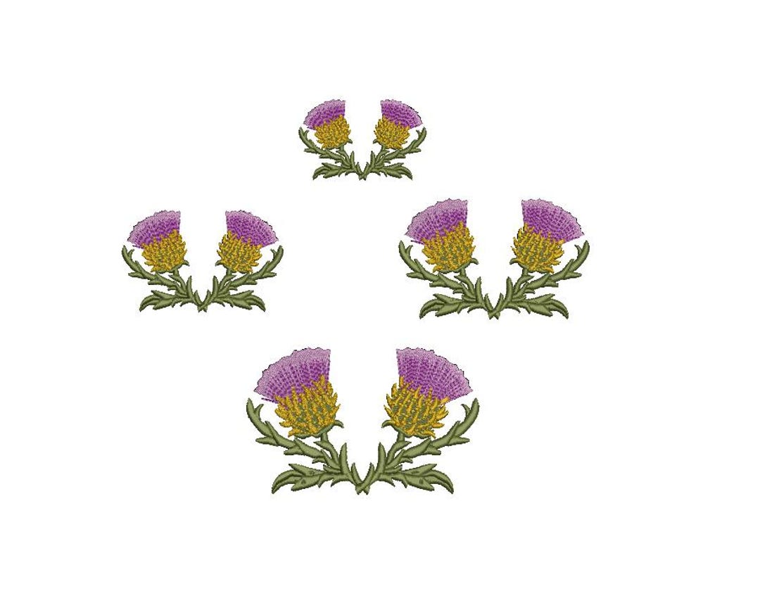 Scottish Thistles Machine Embroidery Design in FOUR Sizes - Etsy