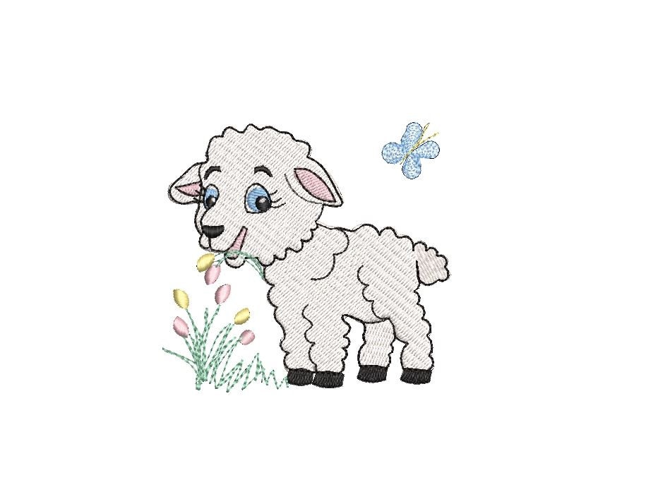 Happy Sheep Machine Embroidery Design in 2 Sizes - Etsy