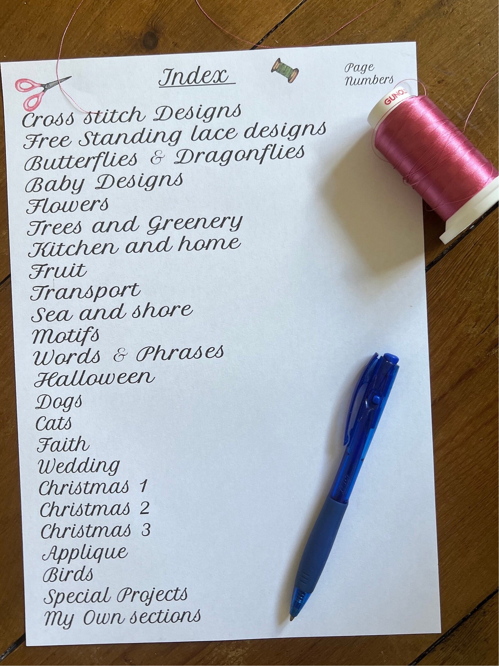 Machine Embroidery Design Organising Info Sheets A4 Page Printable Pdf ...