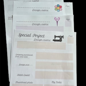 Machine Embroidery Design Organising Info Sheets A4 Page Printable Pdf ...