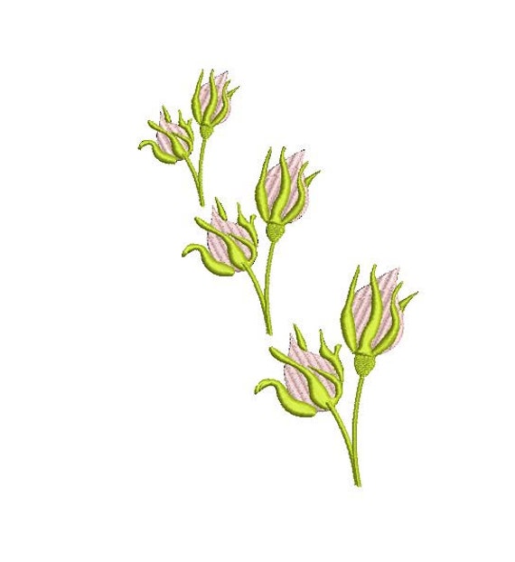 Rosebud Digital Embroidery Design in 3 Sizes - Etsy