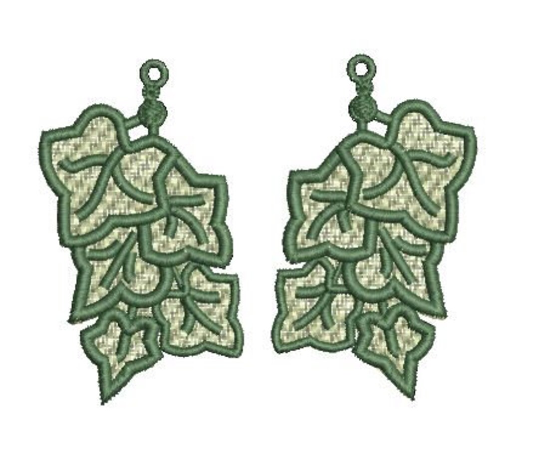 Ivy Freestanding Lace Earings Machine Embroidery Design - Etsy
