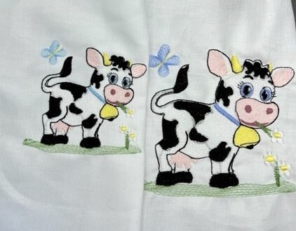 Happy Cow Machine Embroidery Design in Two Sizes - Etsy Australia