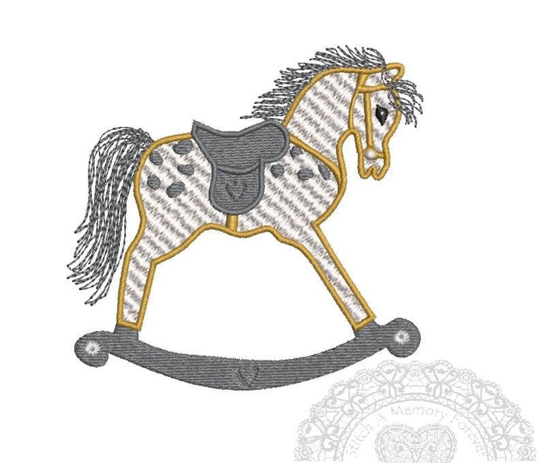 Rocking Horse Machine Embroidery Design for 7x5 Hoop and Above - Etsy