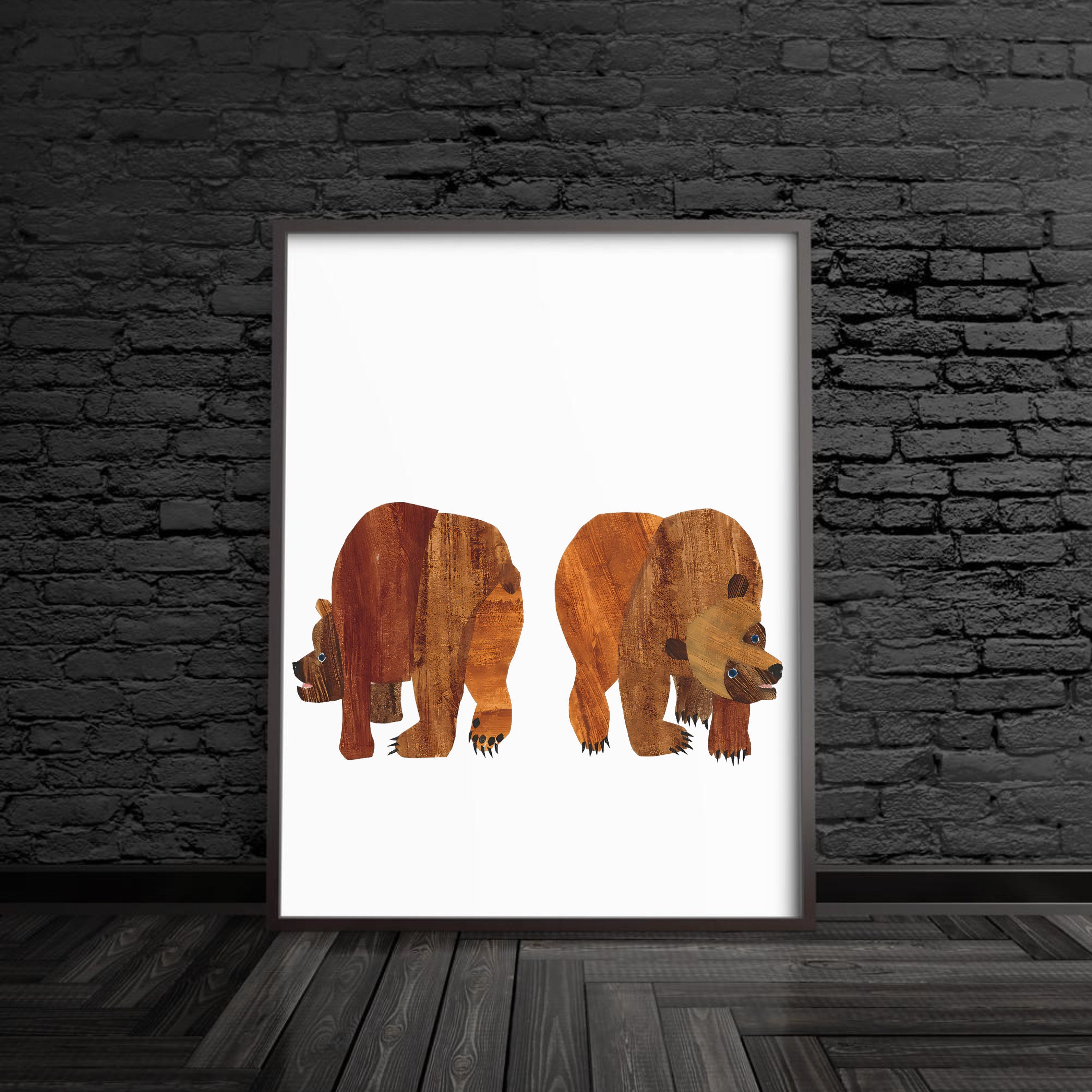 The Big Brown Bear, Wood Bear, Poster - Etsy