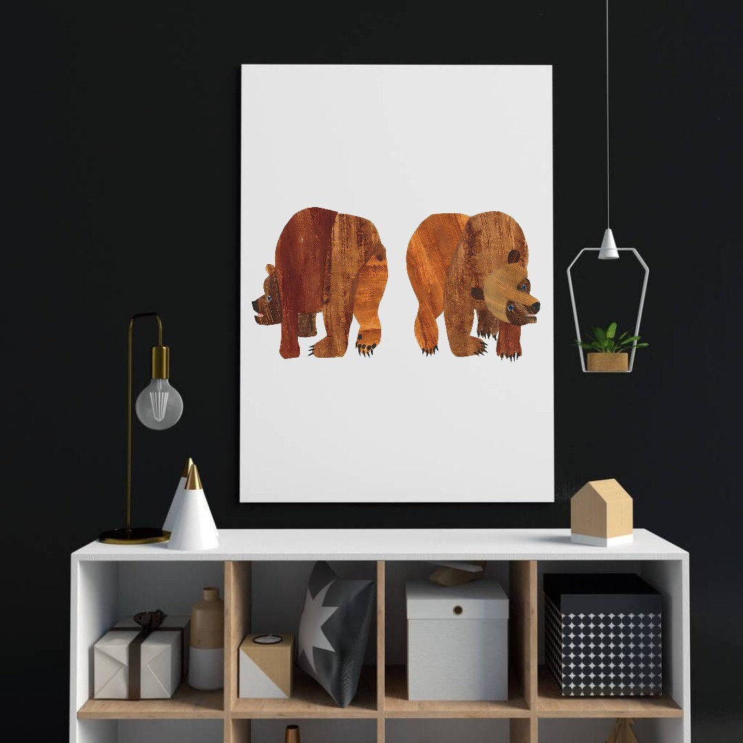 The Big Brown Bear, Wood Bear, Poster, Vertical Poster - Etsy