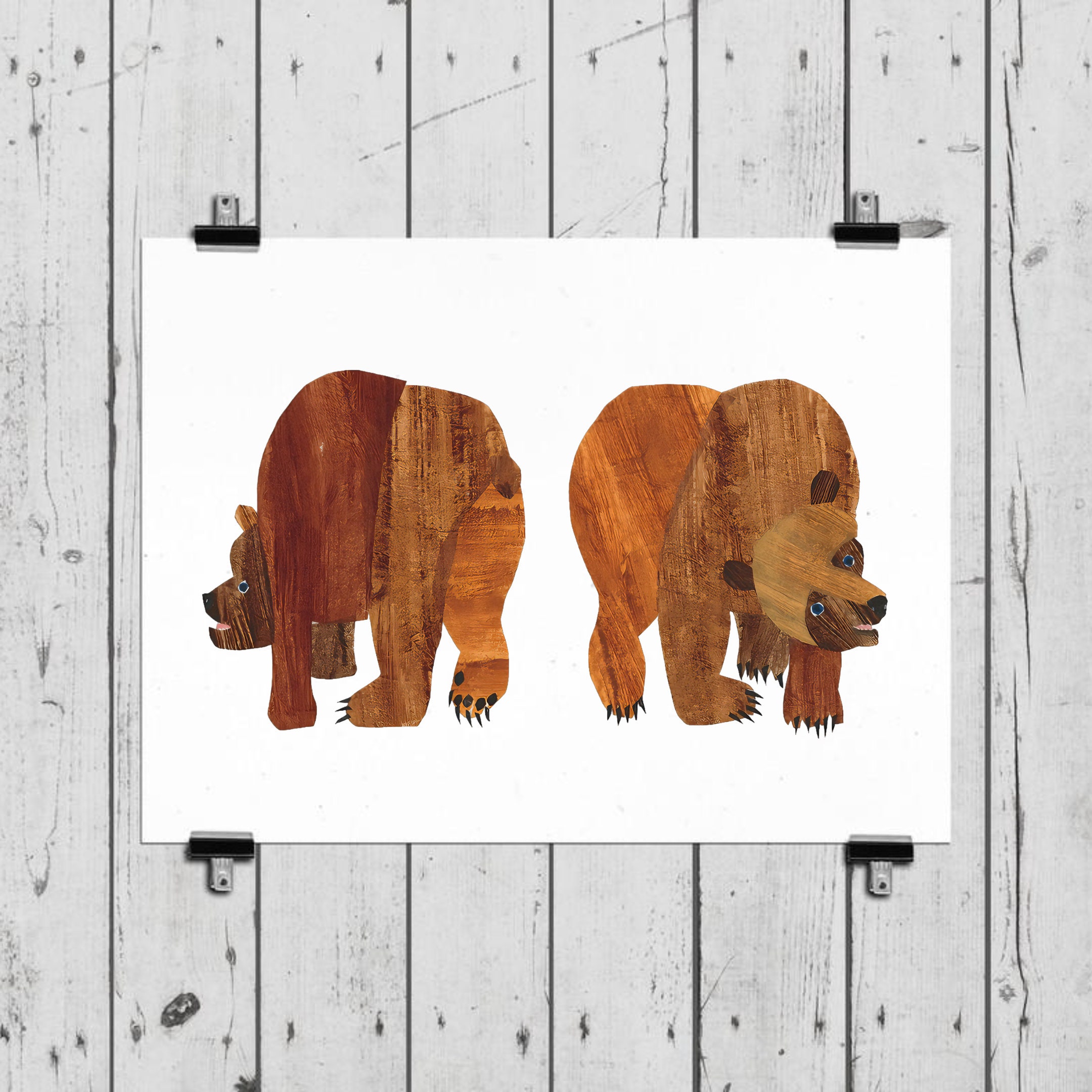 The Big Brown Bear, Wood Bear, Poster - Etsy