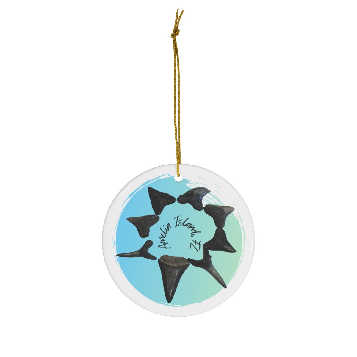 Amelia Island Shark Tooth Ornament | Shark Tooth Christmas Ornament ...