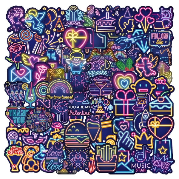 Neon Stickers - Etsy