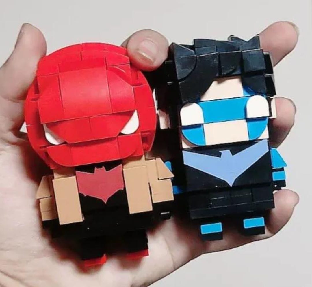 Build-your-own Brick Block Nightwing & Red Hood - Etsy
