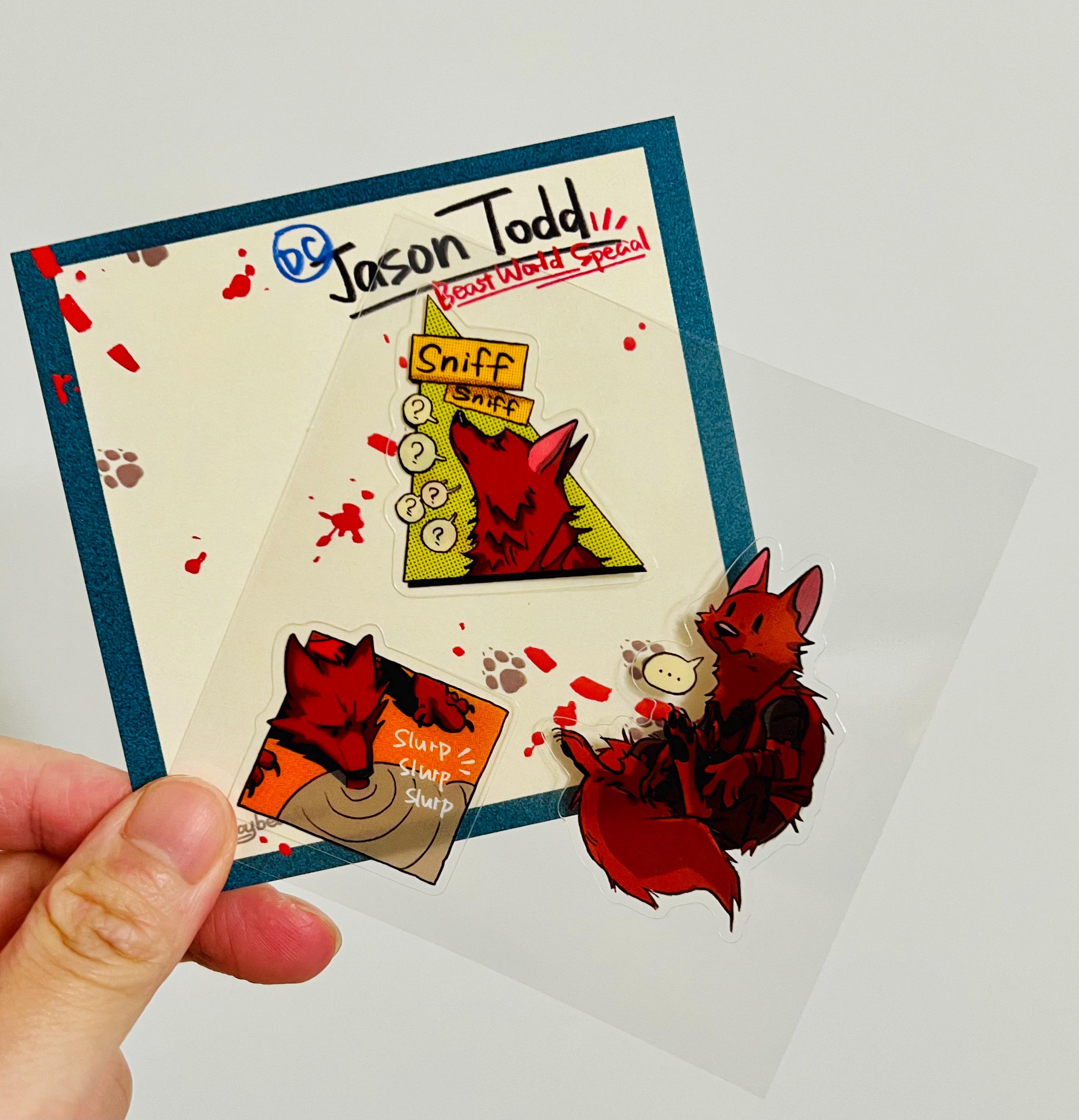 Beast World Red Hood and Nightwing Sticker Sheets and Holo Acrylic ...