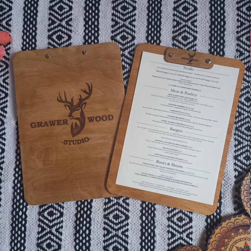 Engraved Menu - Etsy