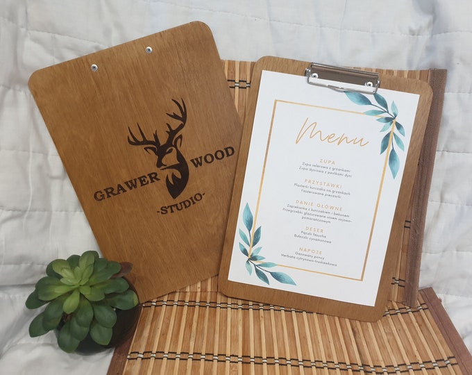 Menu Clipboard Check Presenters Restaurant Clipboards Rustic Menu ...