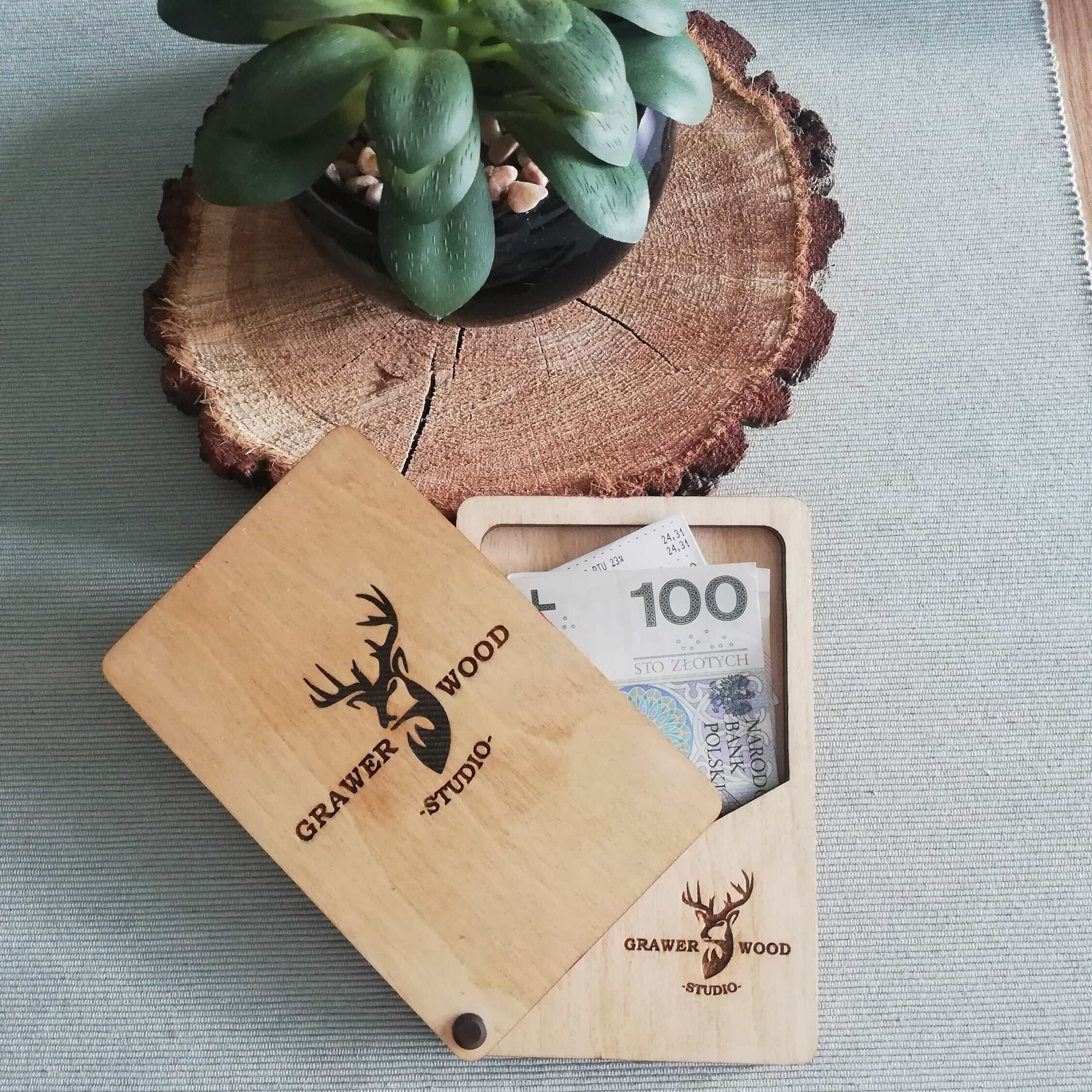 Check Presenter With Your Logo, Wooden Check Holder, ,bill Holder ...