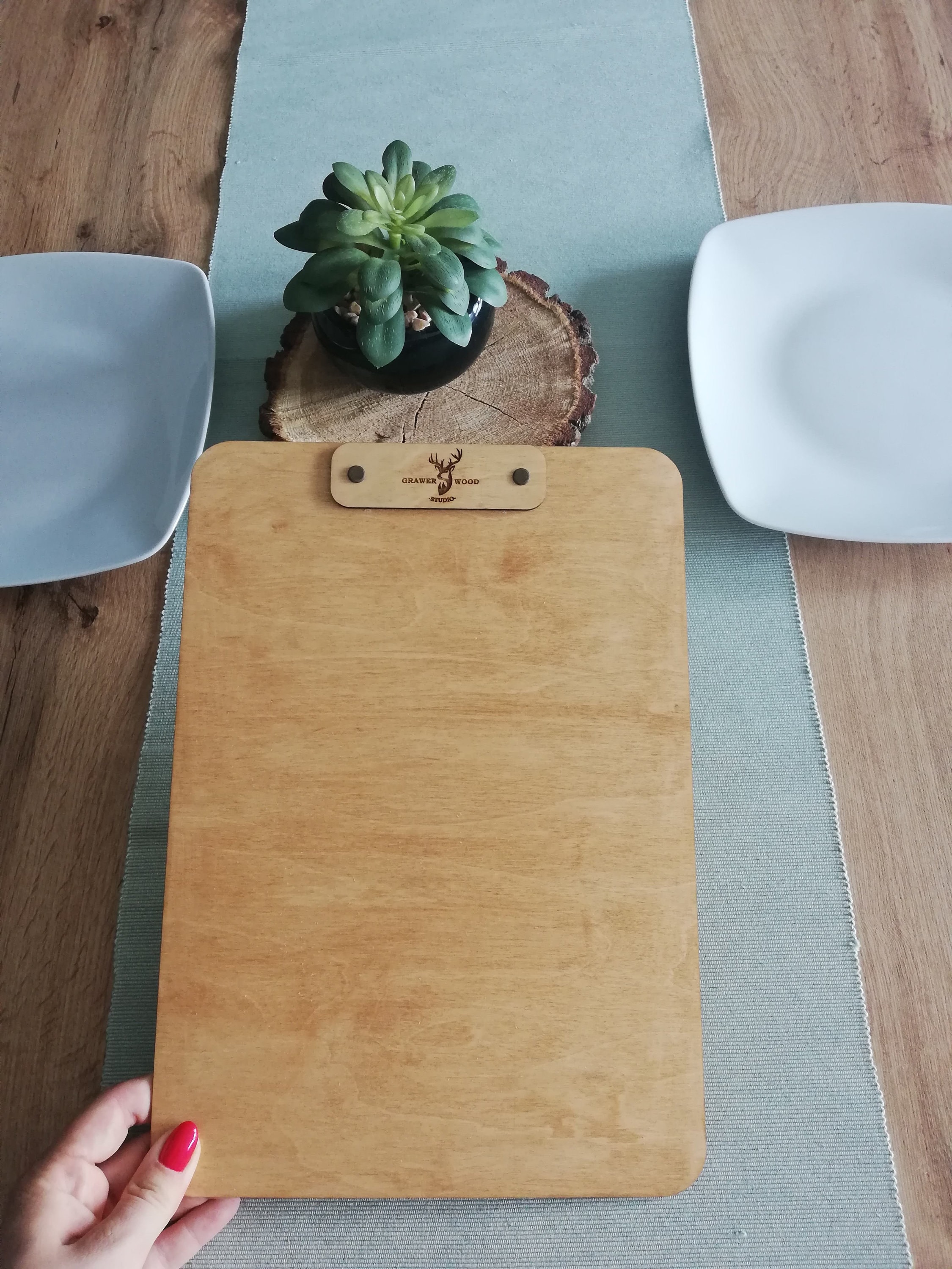 Laser Engraved Wooden Menu Board: Restaurant Clipboard (A4/A5) - Etsy