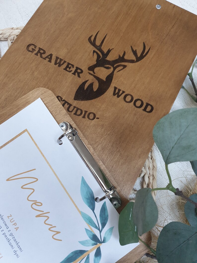 Wooden Restaurant Menu Board, Wooden Menu Holder A4 or A5, Personalized ...