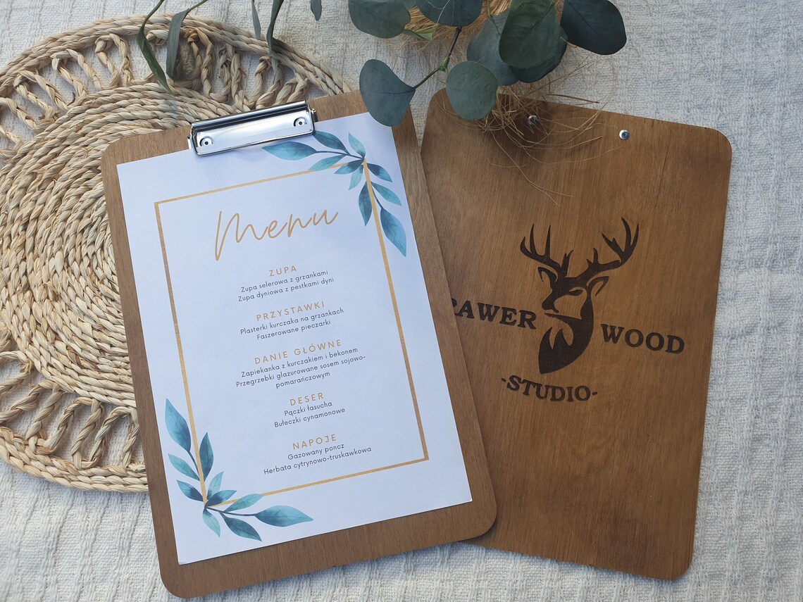 Wooden Restaurant Menu Board Wooden Menu Holder A4 or A5 Restaurant ...