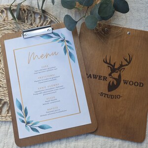 Wooden Restaurant Menu Board | Wooden Menu Holder A4 or A5 | Restaurant ...