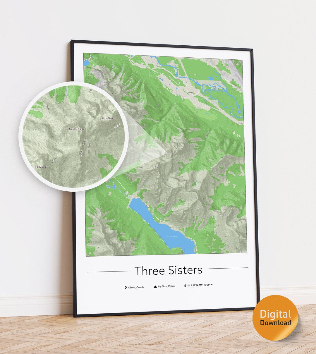 Three Sisters Poster Topographic Map DIN A2 - Etsy