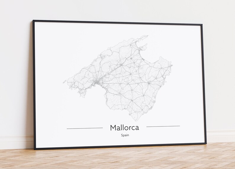 Mallorca Map Poster A2 Minimal Map Digital Download - Etsy