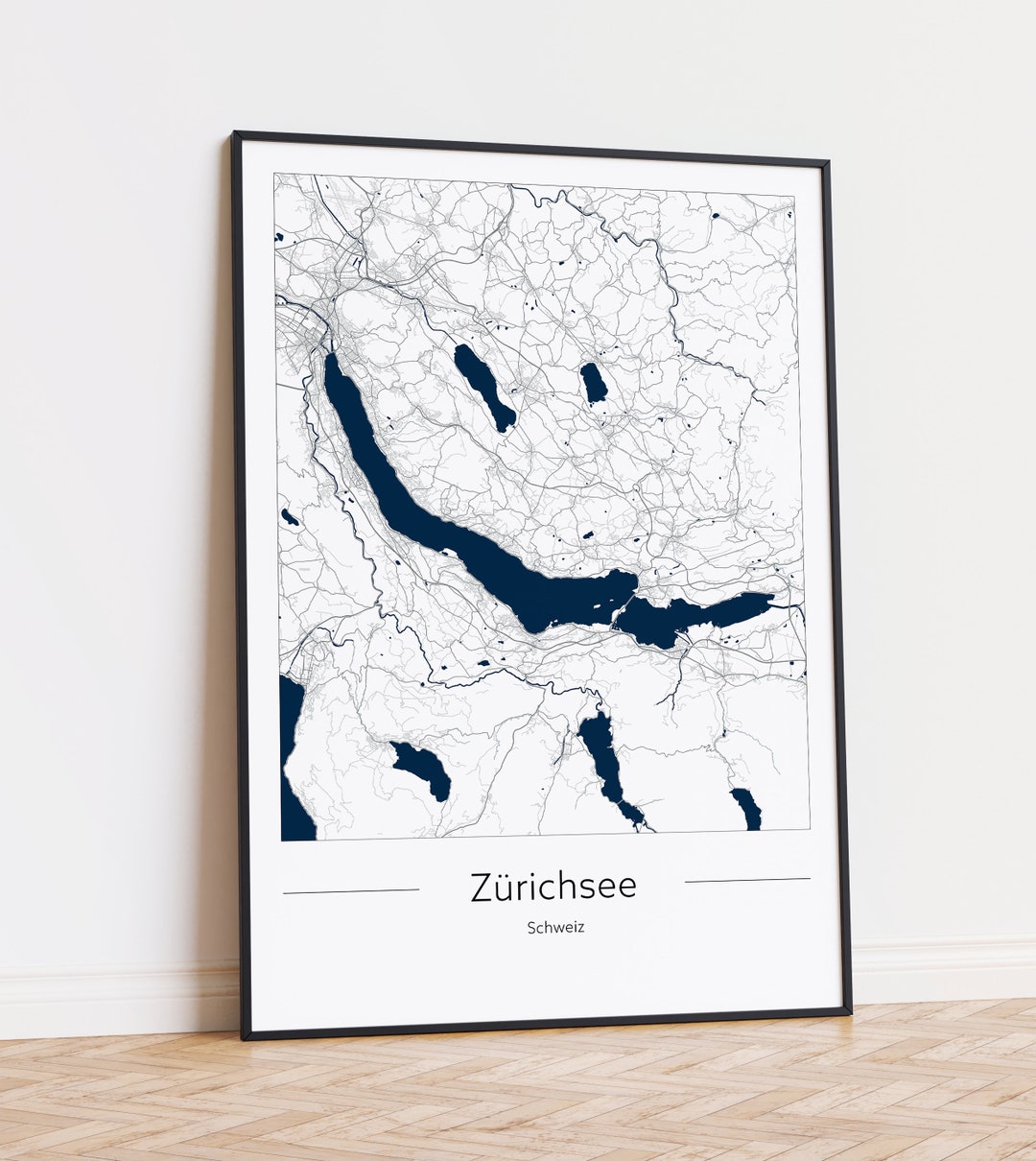 Lake Zurich Poster Nautical Chart Minimalist Map A2 Digital Download - Etsy