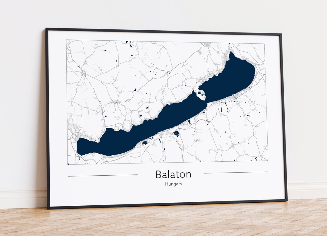 Balaton Map Printable Poster Minimalist Map A2 minimal Map Digital ...