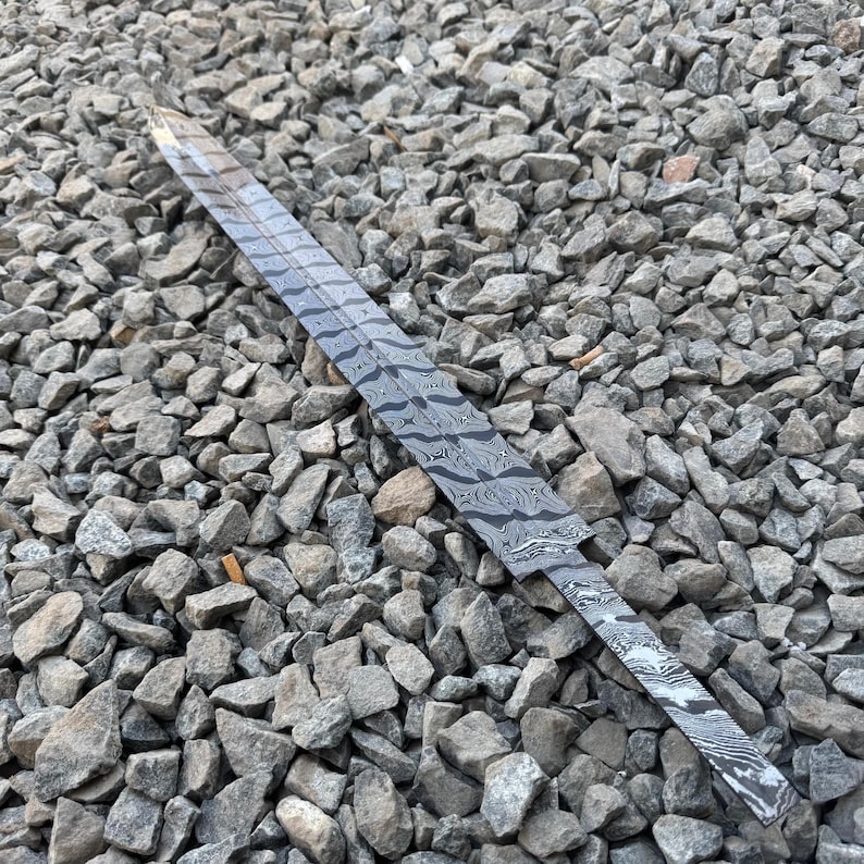 Damascus Steel Sword Blade Blank 31" – Snake Pattern, Hand-forged for ...