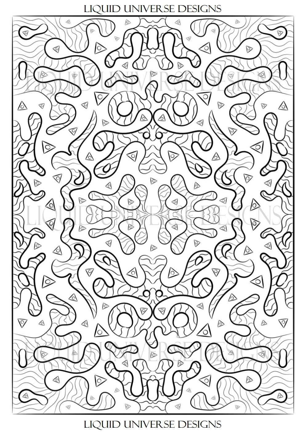 8 Abstract Geometric Coloring Page Blackgrey High Resolution PDF ...