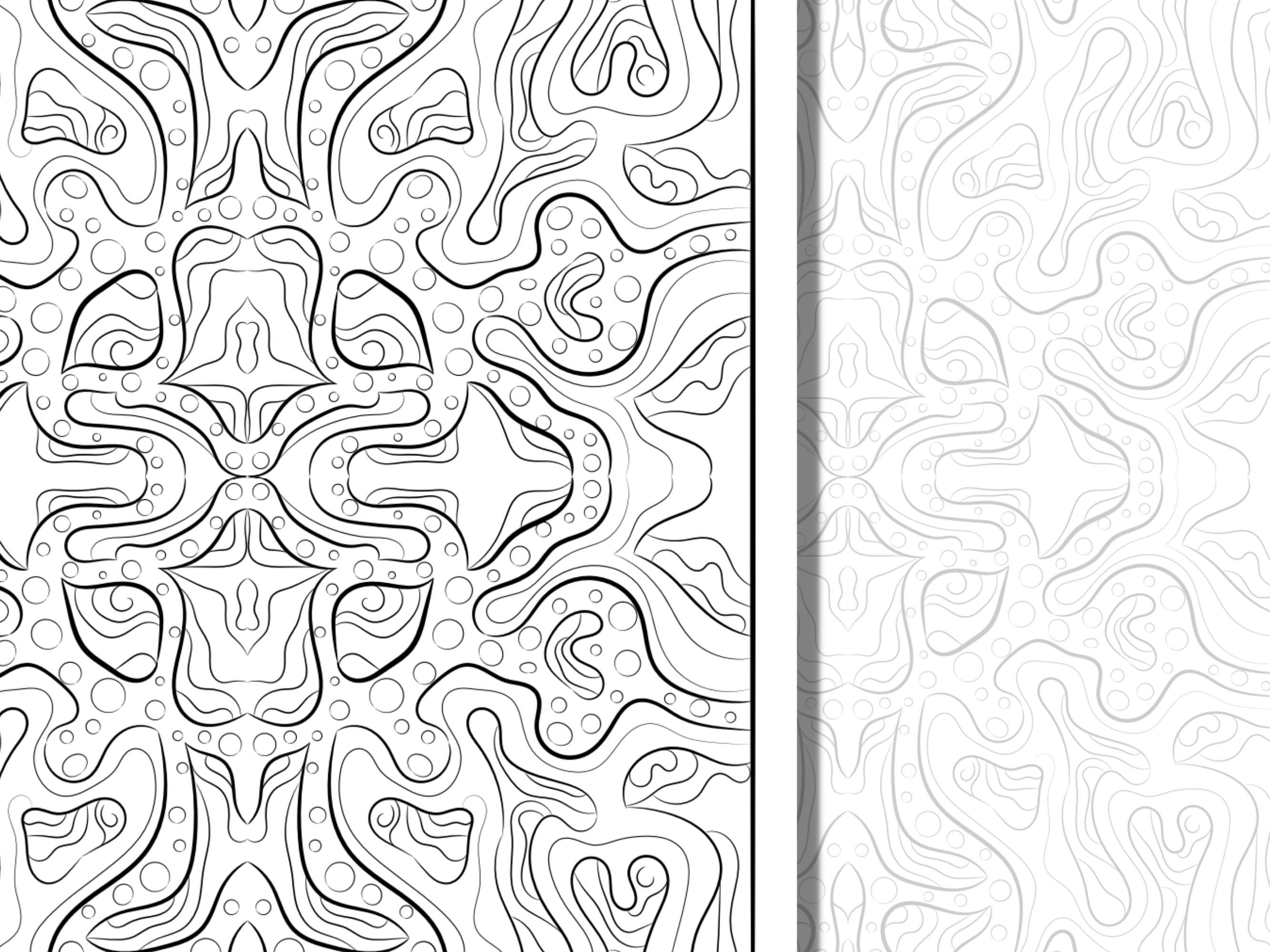 15 Abstract Geometric Coloring Page Black Grey High - Etsy