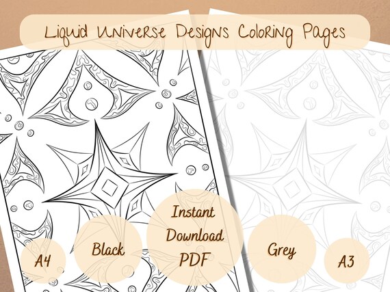 14 Abstract Geometric Coloring Page Blackgrey High - Etsy