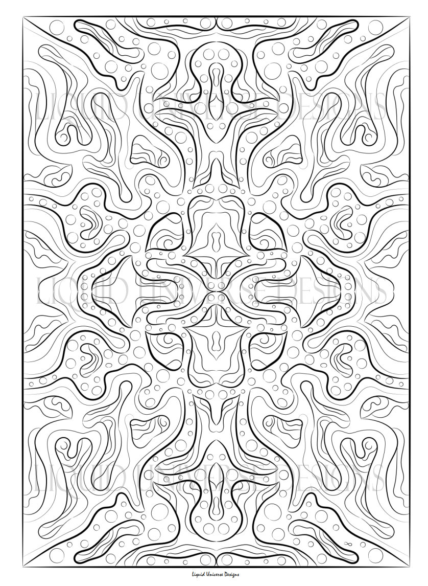 15 Abstract Geometric Coloring Page Black Grey High - Etsy